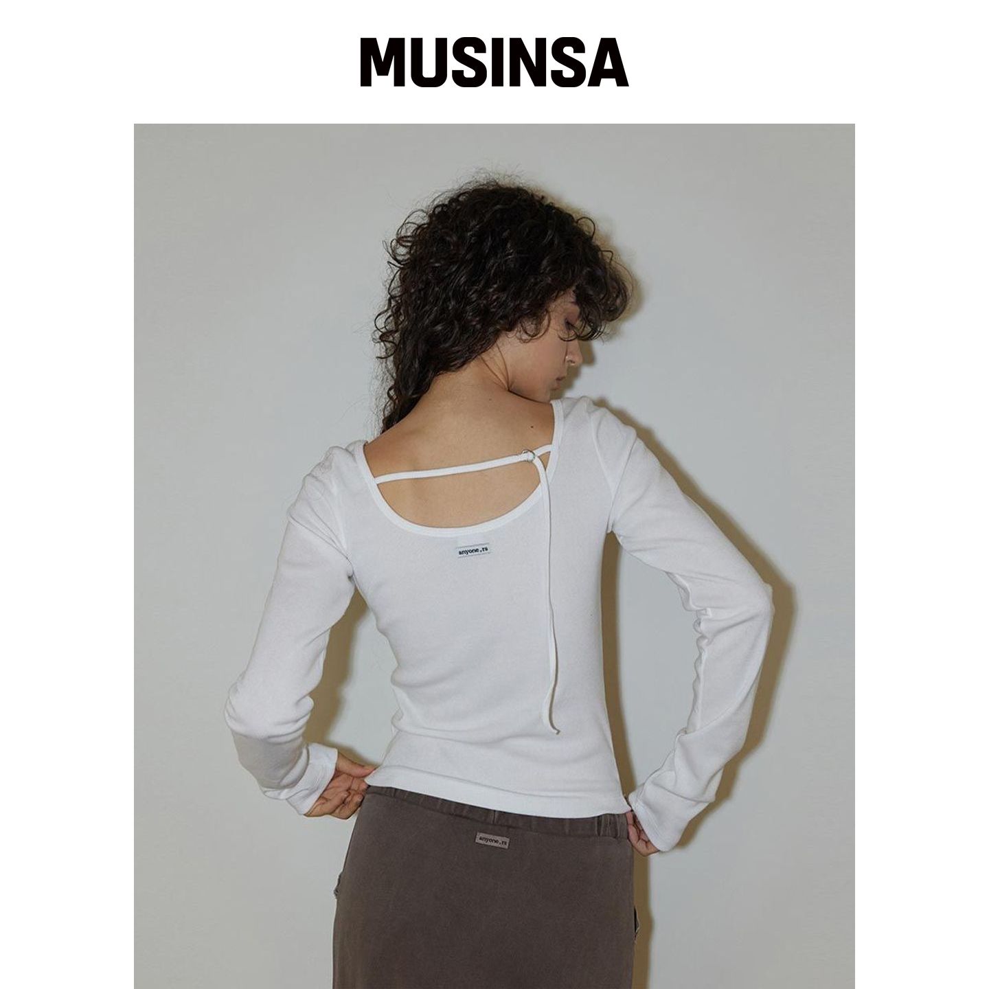 RENSE 背部点缀船领袖白色韩国官网直邮进口MUSINSA