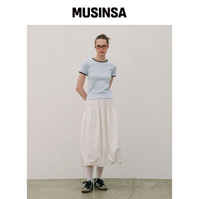 320SHOWROOM 褶皱蓬松止滑裙 白色韩国官网直邮进口MUSINSA