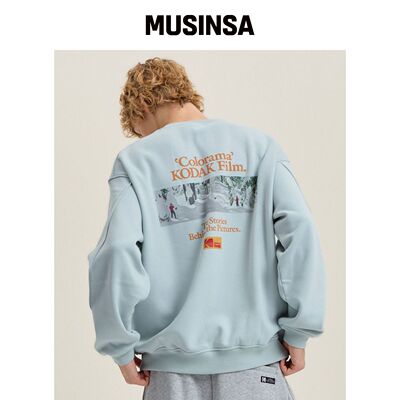 KODAK COLORAMA 加绒运动衬衫薄荷色 MUSINSA韩国官网直邮进口