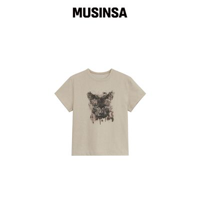 DEFGARMENTS 猫咪AVA T恤 [浅米色]韩国官网直邮进口