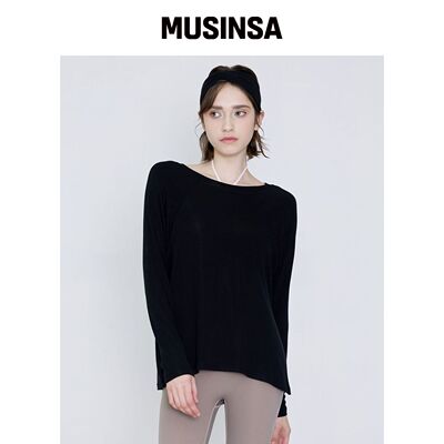 DEVIWEAR 针织衫黑色露肩宽松慵懒法式MUSINSA韩国官网直邮进口