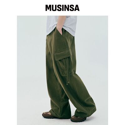 CGP 超宽松版型化妆棉裤子_卡其 MUSINSA韩国官网直邮进口