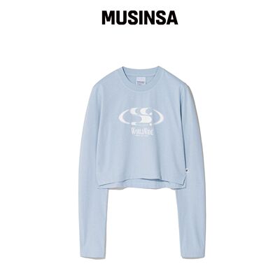 CGP WAVE Logo Symbol Crop Long Sleeve_天蓝色韩国官网直邮进口