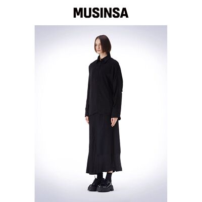 HAUS072C DOLMAN SLEEVE 宽松版型衬衫 黑色韩国官网直邮进口
