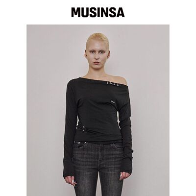 ANIV PIERCING EYELET T-SHIRT 黑色韩国官网直邮进口MUSINSA