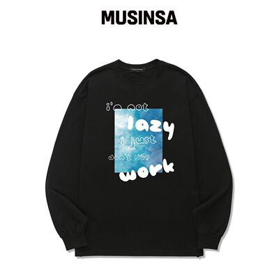 OUSE NOT LAZY 长袖 (DLS032) 黑色 MUSINSA韩国官网直邮进口