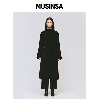 MONOPHOBIA DREAM WOOL RAGLAN LONG COAT BLACK韩国官网直邮进口