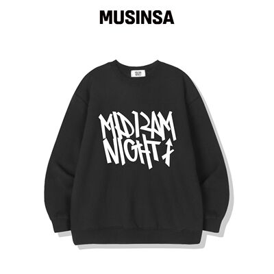 MIDNIGHT12AM 签名logo卫衣黑色韩国官网直邮进口