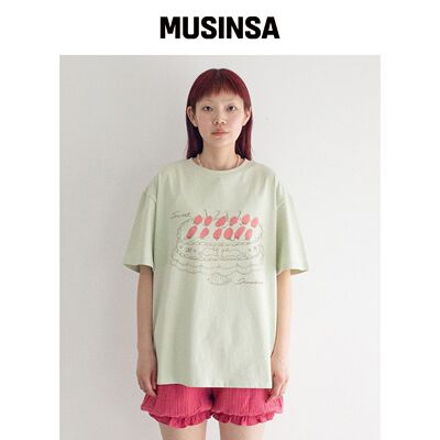 FUNFROMFUN 草莓蛋糕T恤，薄荷色韩国官网直邮进口MUSINSA