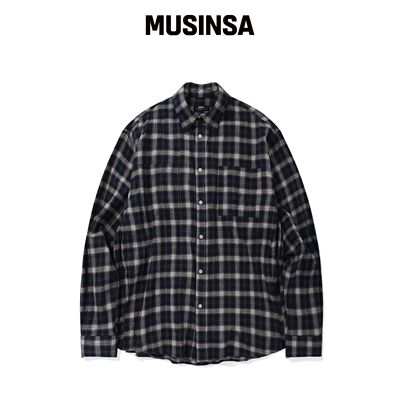 KANEITEI OVER FIT VINTAGE POCKET CHECK SHIRT韩国官网直邮进口