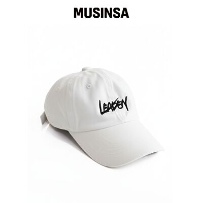 LEADEN 复古水洗书法棒球帽[WHITE] MUSINSA韩国官网直邮进口