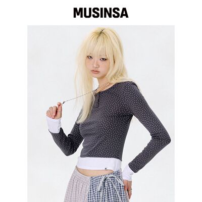 RUNNINGHIGH 丝袜修身长袖T恤 [炭灰色] MUSINSA韩国官网直邮进口