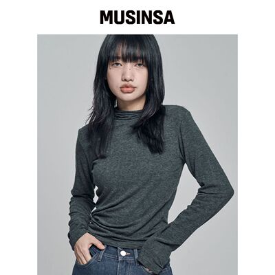 CHICKS 高领层叠长袖衫 深灰色 MUSINSA韩国官网直邮进口