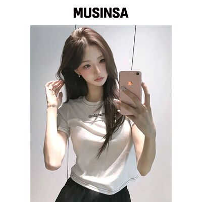 MUAHMUAH cropped point pin tuck 短袖T恤 [3色韩国官网直邮进口
