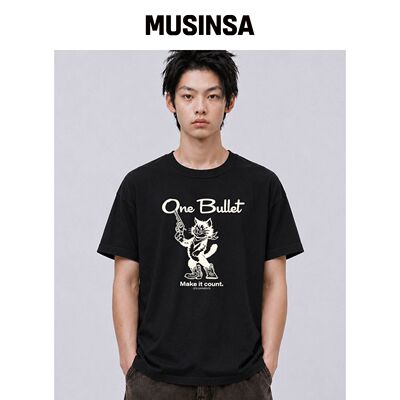 QT8 GARMENTS LB One 水洗T恤（黑色）韩国官网直邮进口