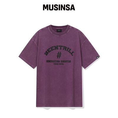 BEENTRILL 拱形LOGO TAG PIGMENT T恤（PURPLE）韩国官网直邮进口