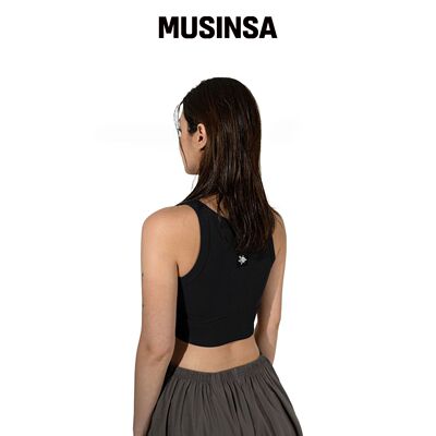 WHILE WHILE 丰盈运动文胸背心（黑色） MUSINSA韩国官网直邮进口