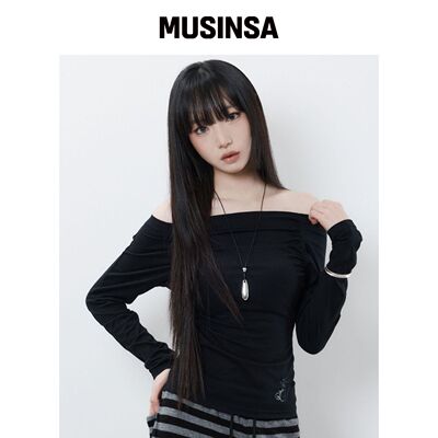 LUVISTRUE RL SHIRRING SLEEVE（黑色） MUSINSA韩国官网直邮进口
