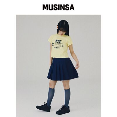 ITZAVIBE ITZ 官方LOGO短款T恤 - 黄色 MUSINSA韩国直邮官方正品