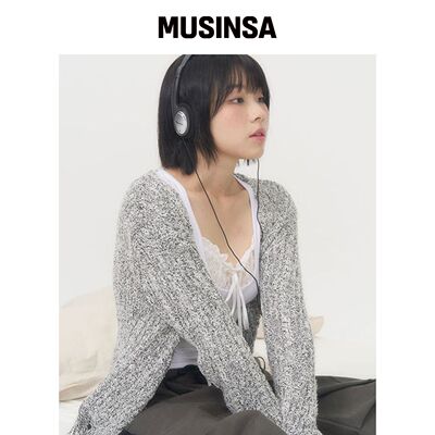 ZIZEMUSEUM 混合针织开衫（白色）韩国官网直邮进口MUSINSA