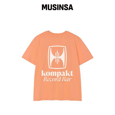 KOMPAKT RECORD BAR KRB 大logo T恤 - 橙色 MUS韩国官网直邮进口