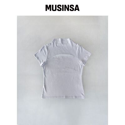 SUHSUH CRESCENT MOCKNECK T恤（灰色） MUSINSA韩国官网直邮进口