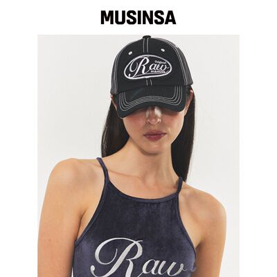 RAWMANTICS 复古划痕水洗双色帽子黑色韩国官网直邮进口MUSINSA