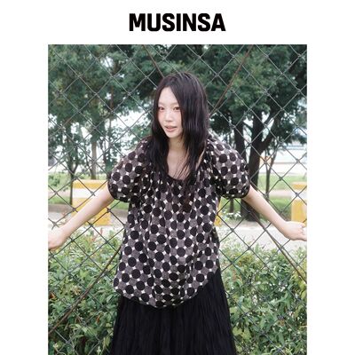 KOOKEESEE 鸡尾酒点点衬衫 (VLACK) MUSINSA韩国官网直邮进口