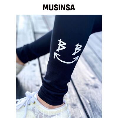 BLACKBLOND 比比迪比比笑标志leggings（黑色/白韩国官网直邮进口