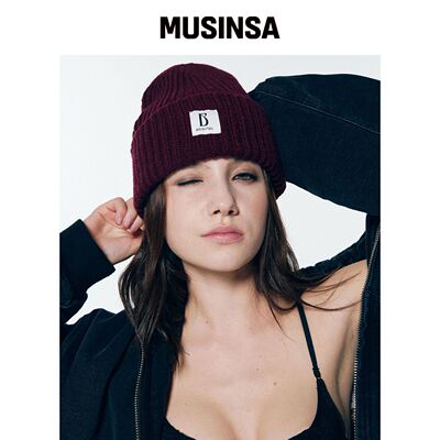 BRIGHTEN 针织酒红色帽子 MUSINSA韩国官网直邮进口