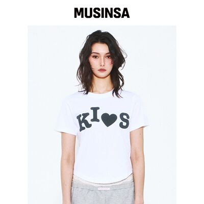 KIMS FRESH COTTON MARKET KEYTH LOGO T恤 WHIT韩国官网直邮进口