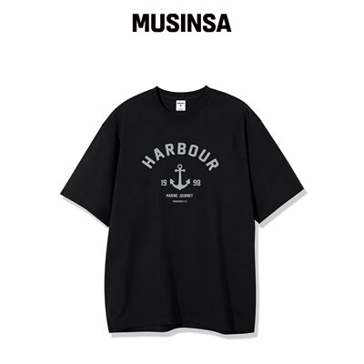 MODERMENT 正常宽松HARBOUR短袖T恤 [黑色] MUSI韩国官网直邮进口