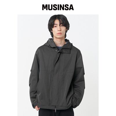MISEKISEOUL MEN 高领连帽外套 CHARCOAL MUSINS韩国官网直邮进口