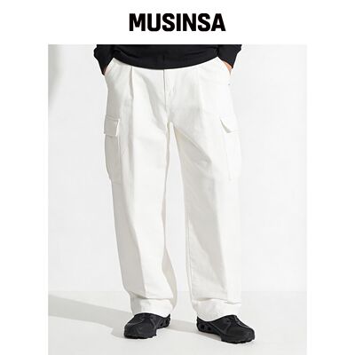 THESTORI 褶皱工装裤 (白色) MUSINSA韩国官网直邮进口