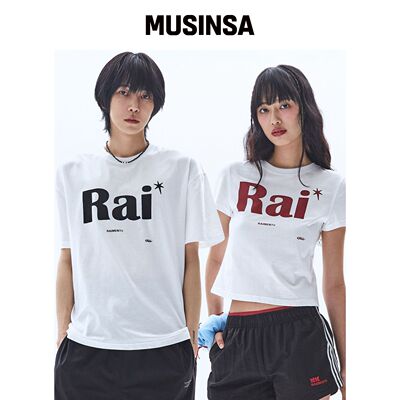 RAIMENT 精华 RAI LOGO 纯色短袖T恤_WHITE韩国官网直邮进口