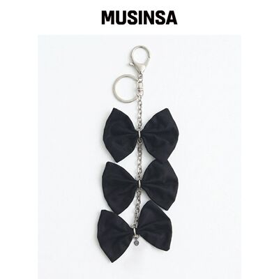 MOIREMOA Triple Ribbon Chain Keyring-Black韩国官网直邮进口