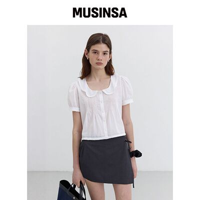 DUNST FRILL COLLARED BLOUSE_UDBL5B225_WHITE韩国官网直邮进口