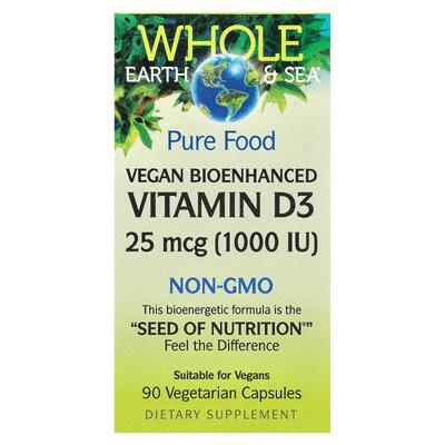 Natural Factors,Whole Earth & Sea，全素生物强化维生素 D3