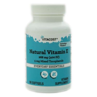 Vitacost,Natural Vitamin E, 400 IU with Mixed Tocopherols, 9