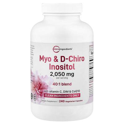 Micro Ingredients,肌醇 + D-手性肌醇，240 粒素食胶囊