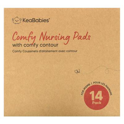 KeaBabies,舒适溢乳垫，大号，软白色，14 件装