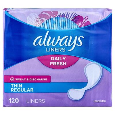Always,Daily Fresh 护垫，超薄、常规款