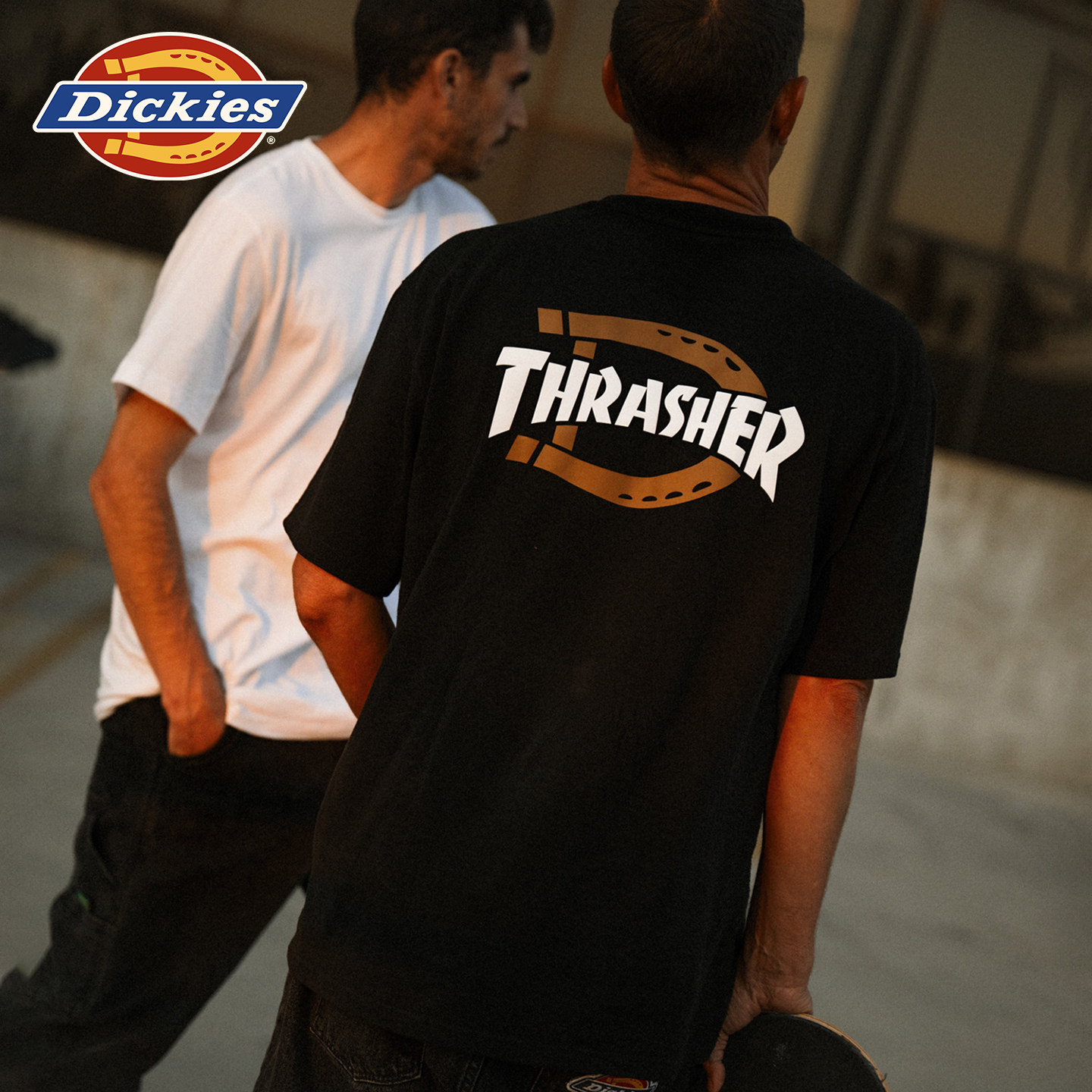 Dickies帝酷适x THRASHER联名25秋冬新款背后印花短袖T恤男女情侣