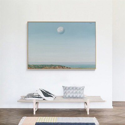 倒影帝国Rene Magritte马格利特装饰画超现实主义前卫艺术无框画