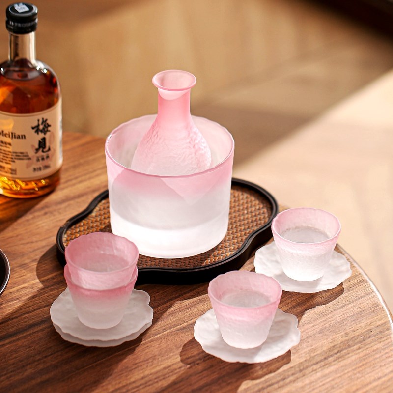 围炉冰茶工具玻璃酒具套装白酒杯子家用小号一两烈酒杯温清酒壶
