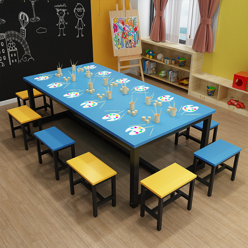 小学幼儿园课桌椅培训桌椅组合手工绘画美术桌椅儿童学习桌可定制