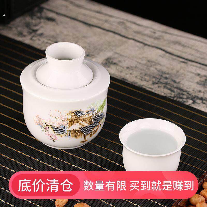 德化白瓷温酒壶温酒器中式黄酒暖烫酒壶家用酒具套件酒壶白青酒杯