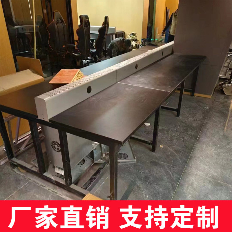 电竞酒店桌网吧桌上置网红机箱桌风道网咖桌电脑桌单层桌子一个位
