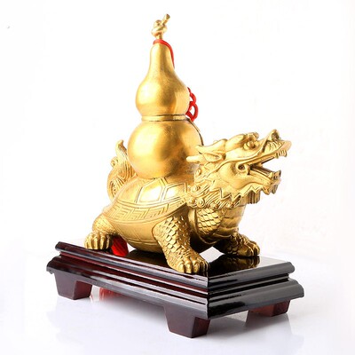 铜玄灵护岁葫芦龙龟摆件家居办公乔迁工艺品客厅开业装饰摆件