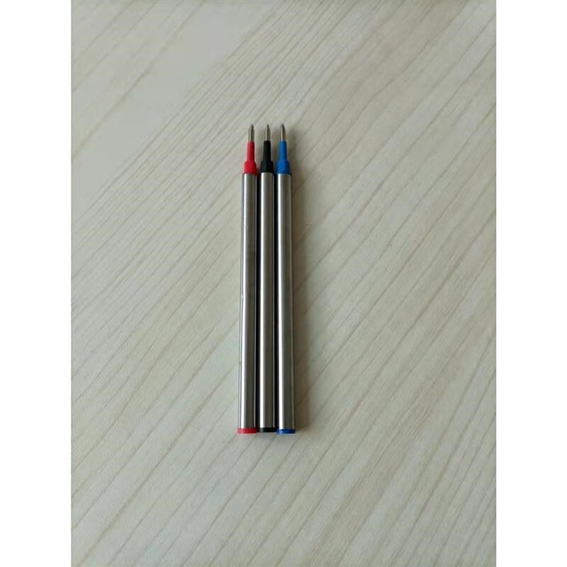 通用宝珠笔直插式替芯金属走珠中水性黑色签字笔芯全长11cm